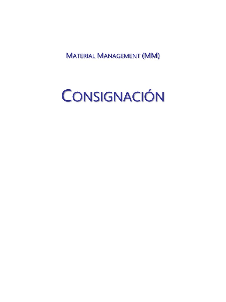 Guía de Consignación en SAP MM | PDF | Point and Click | Logística