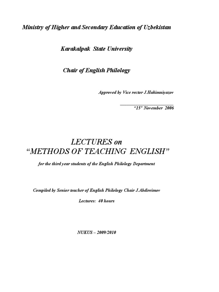 Methods of Teaching English | PDF | Language Education | Foreign Language