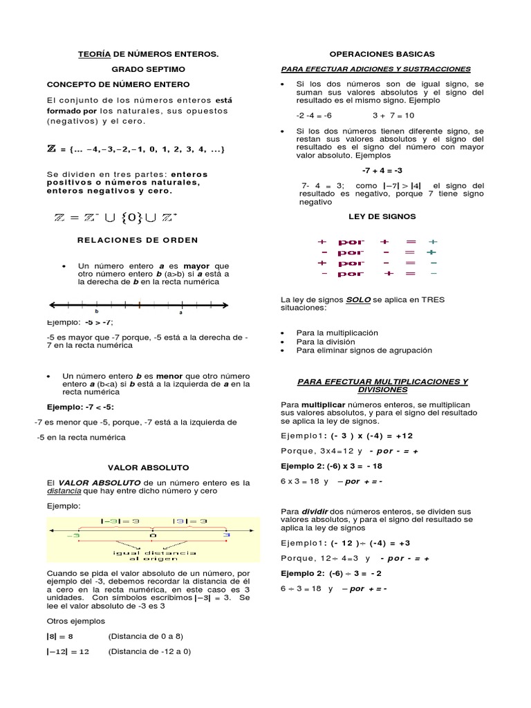 Matematicas Numeros Entero | PDF | Entero | División (Matemáticas) Matematicas Numeros Entero | PDF | Entero | División (Matemáticas)