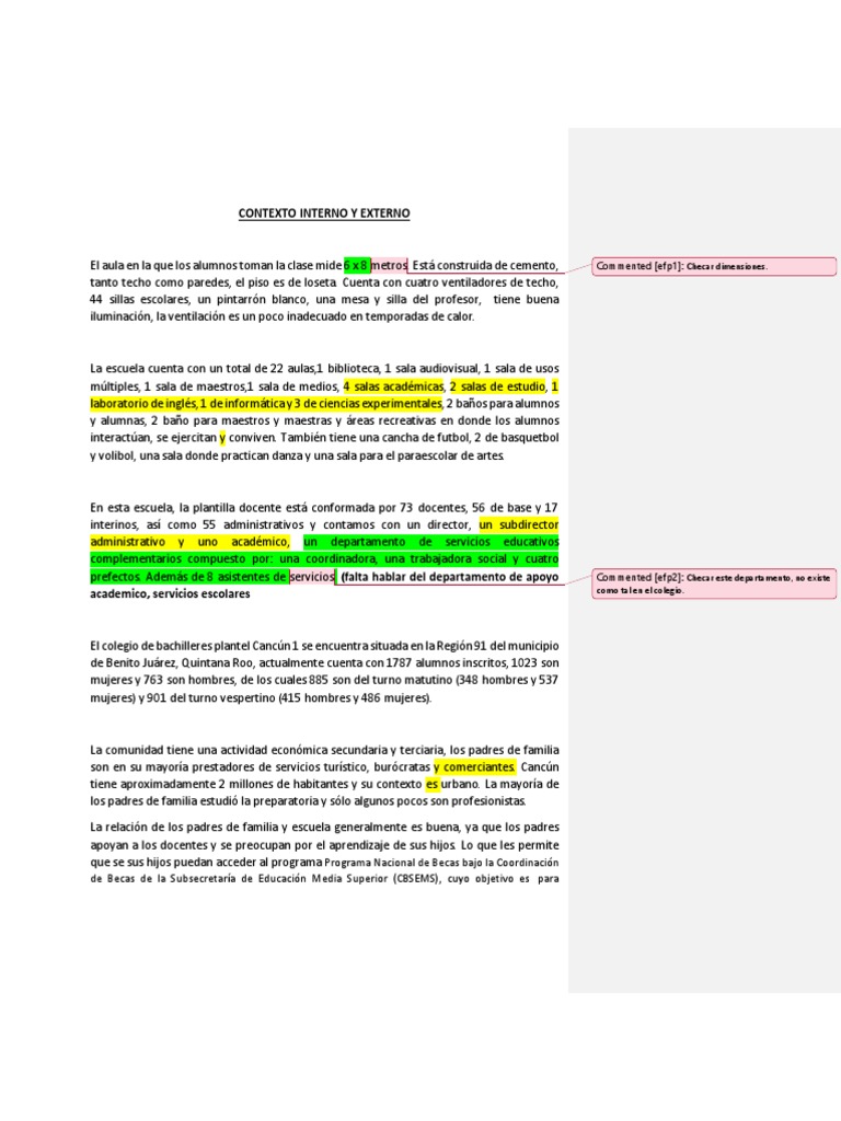 Contexto Interno y Externo | PDF | Educación Secundaria | Cambio