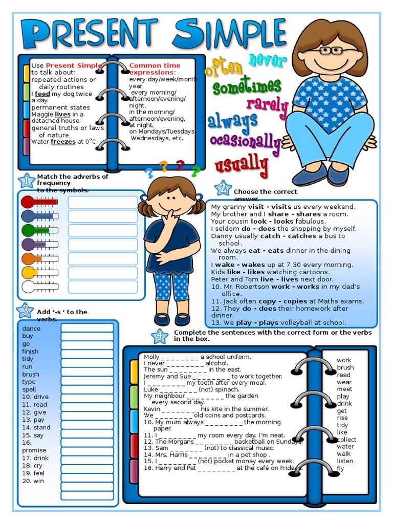 Present Simple Tense Fun Activities Games Grammar Drills Grammar Guides ...