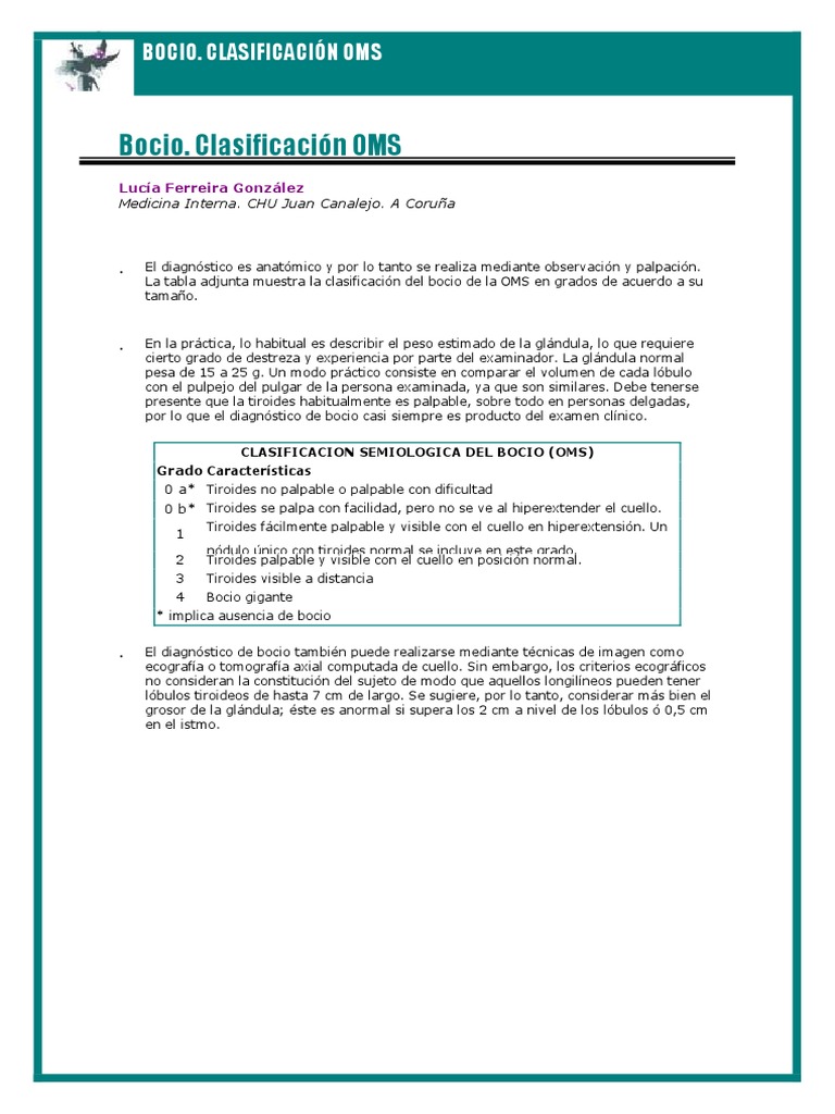Classifying Goiter: The WHO Grading System | PDF