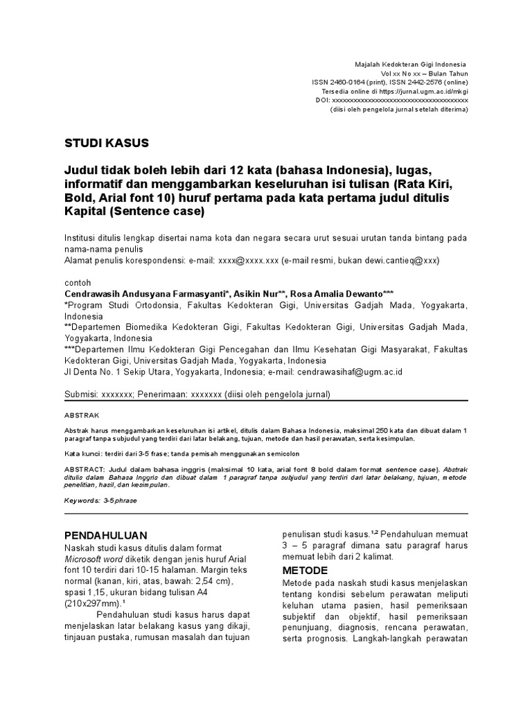 Template STUDY KASUS | PDF