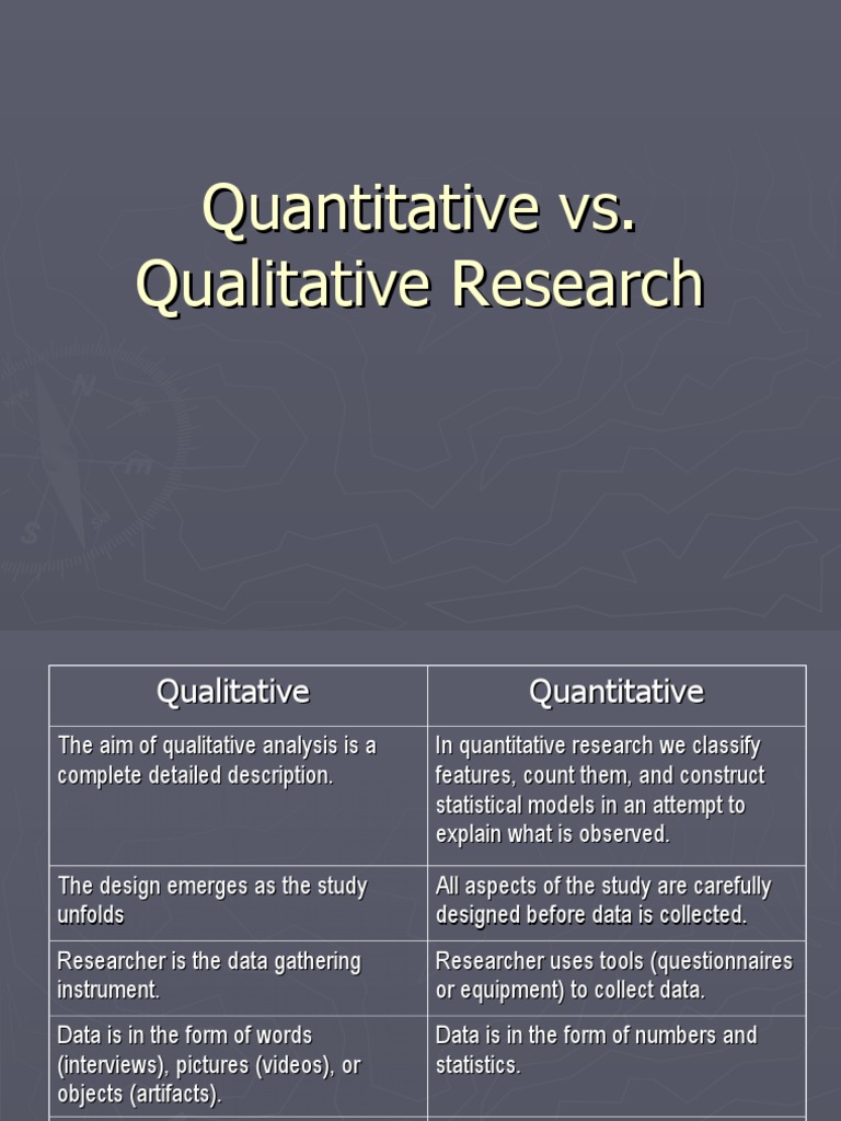 Quantitative Vs Qualitative Research | PDF