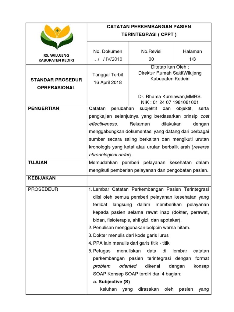 Panduan CPPT untuk Tenaga Medis | PDF