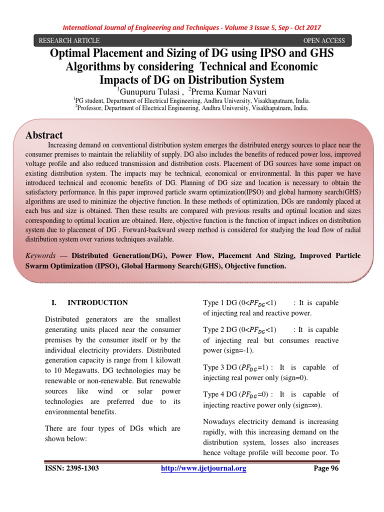 Ijet V3i5p13 | PDF | Mathematical Optimization | Distributed Generation