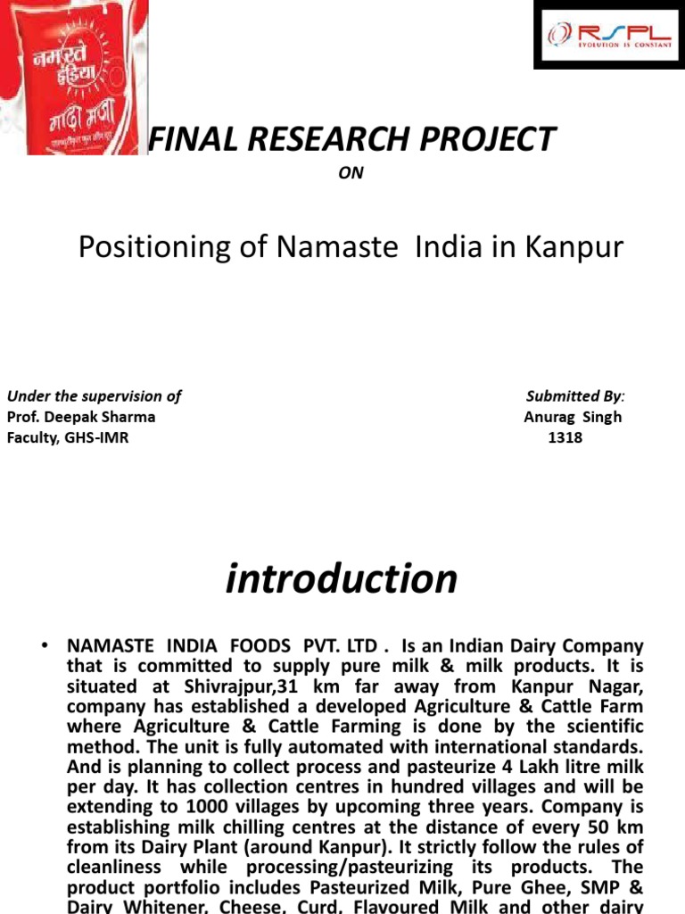 Namaste India FRP PDF | PDF | Dairy | Milk