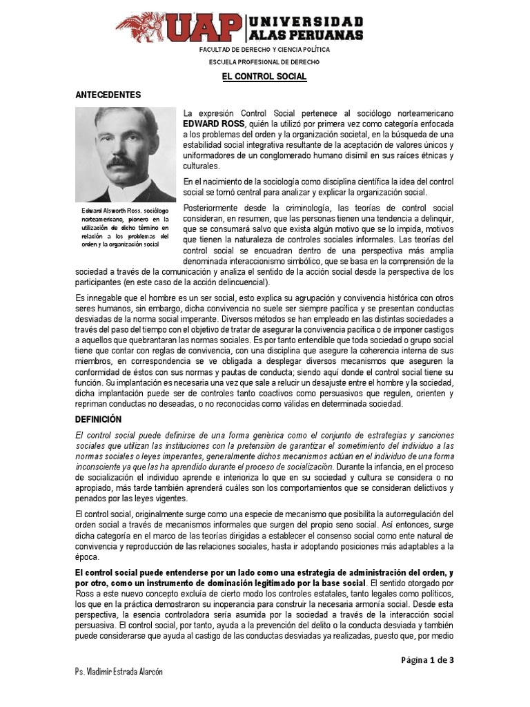El Control Social | PDF | Comportamiento | Sociedad