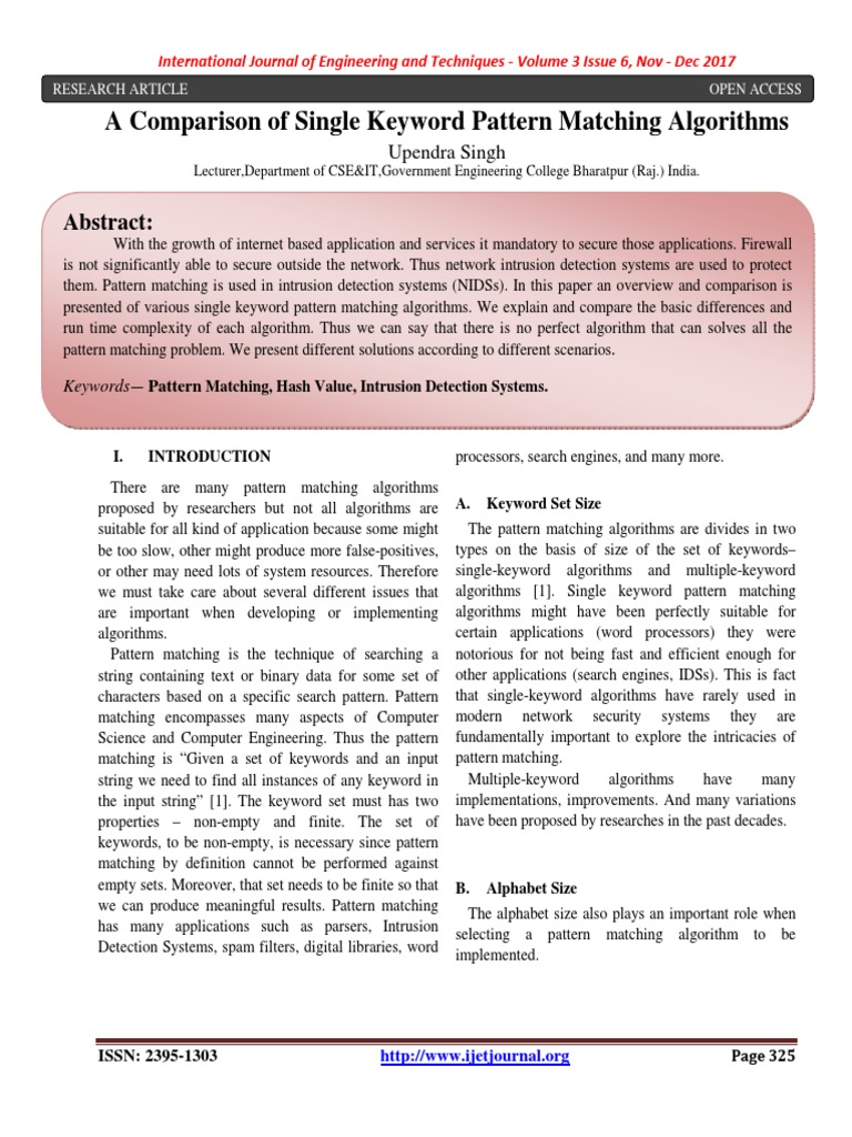 A Comparison of Single Keyword Pattern Matching Algorithms: Abstract ...