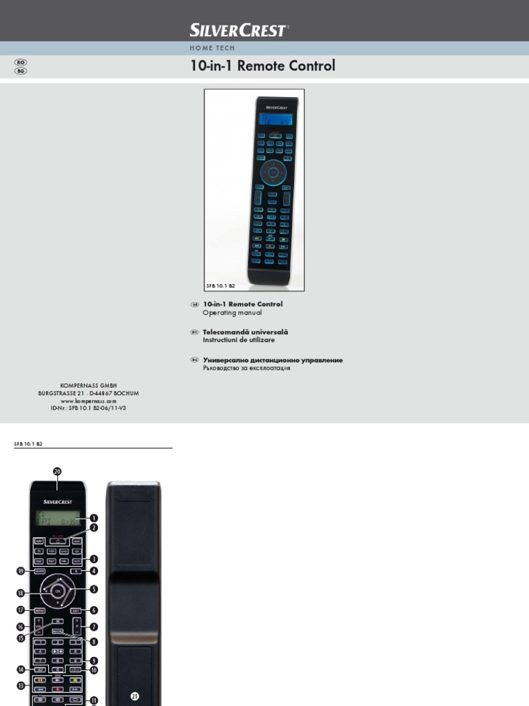 10-in-1 Universal Remote Control Guide | PDF | Business