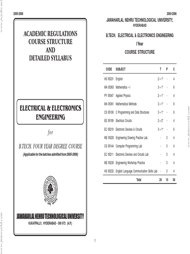 B.Tech EEE Course Outline | PDF | Electrical Engineering | Matrix ...