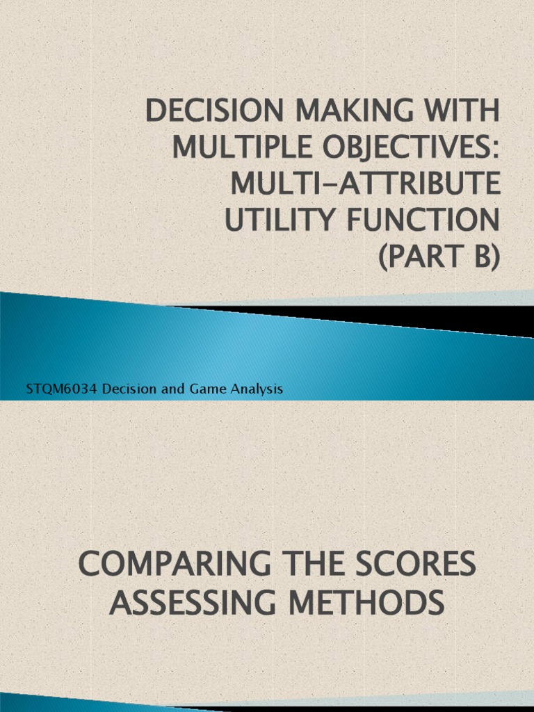 5 Multi-Attribute Utility Function | PDF | Utility | Mathematical And ...