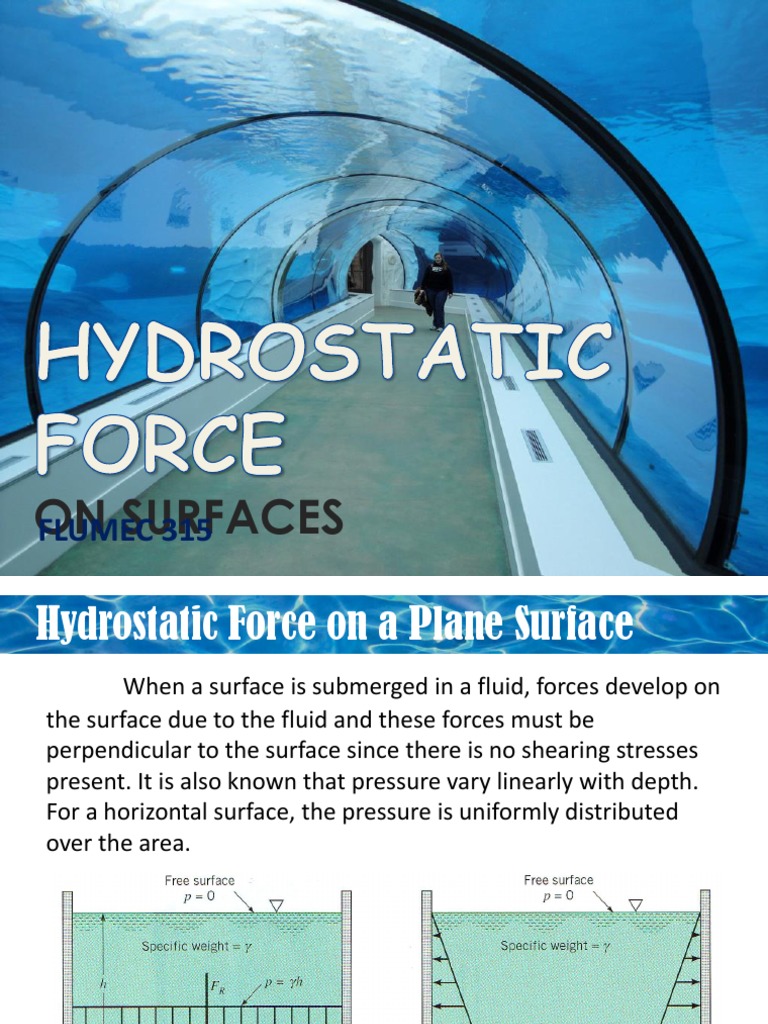Hydrostatic Forces on Surfaces | PDF | Pressure | Dam