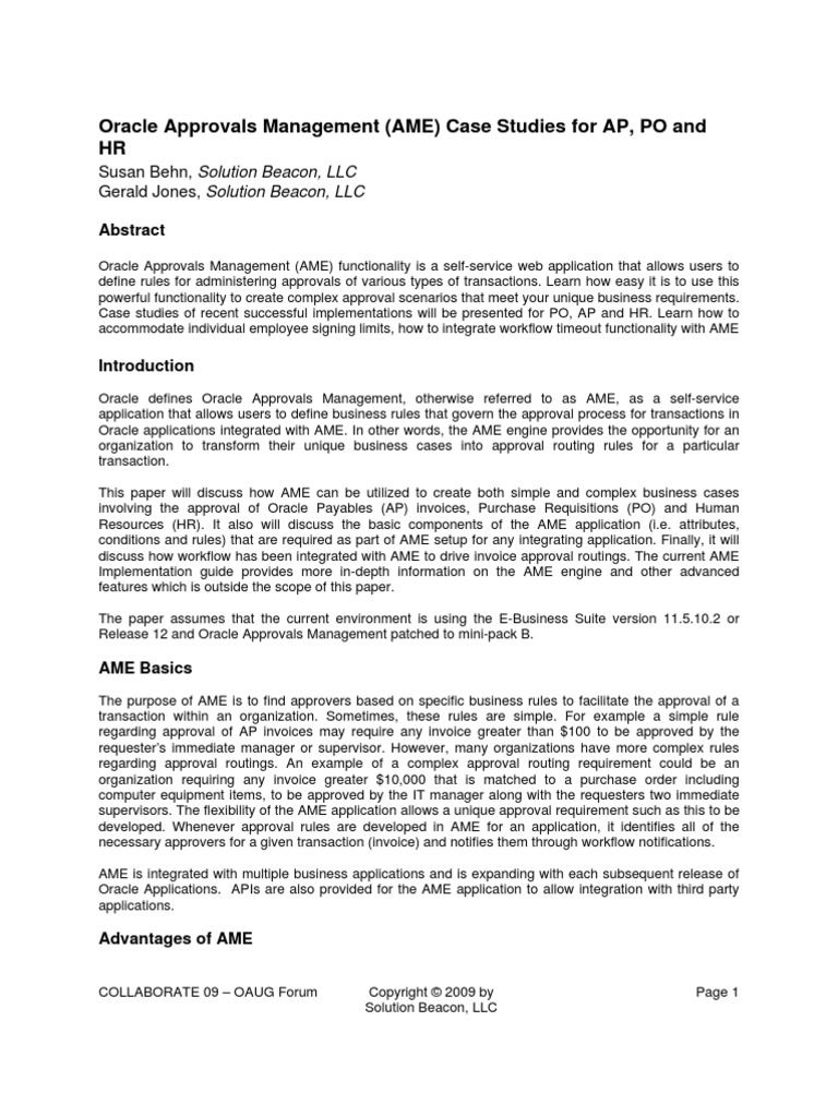 AME OAUG2009wp | PDF | Application Software | Human Resources