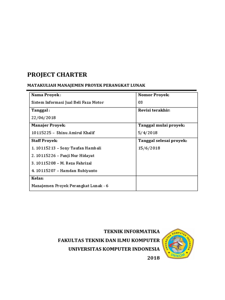 Project Charter | PDF