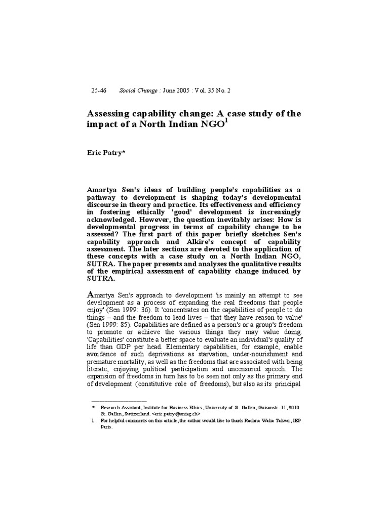 De Pe Forum Assessing Capability Change Eric Patry | PDF | Empowerment ...
