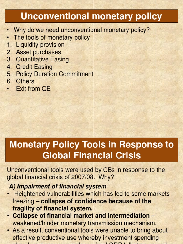 Unconventional Monetary Policy Tools Pdf Quantitative Easing