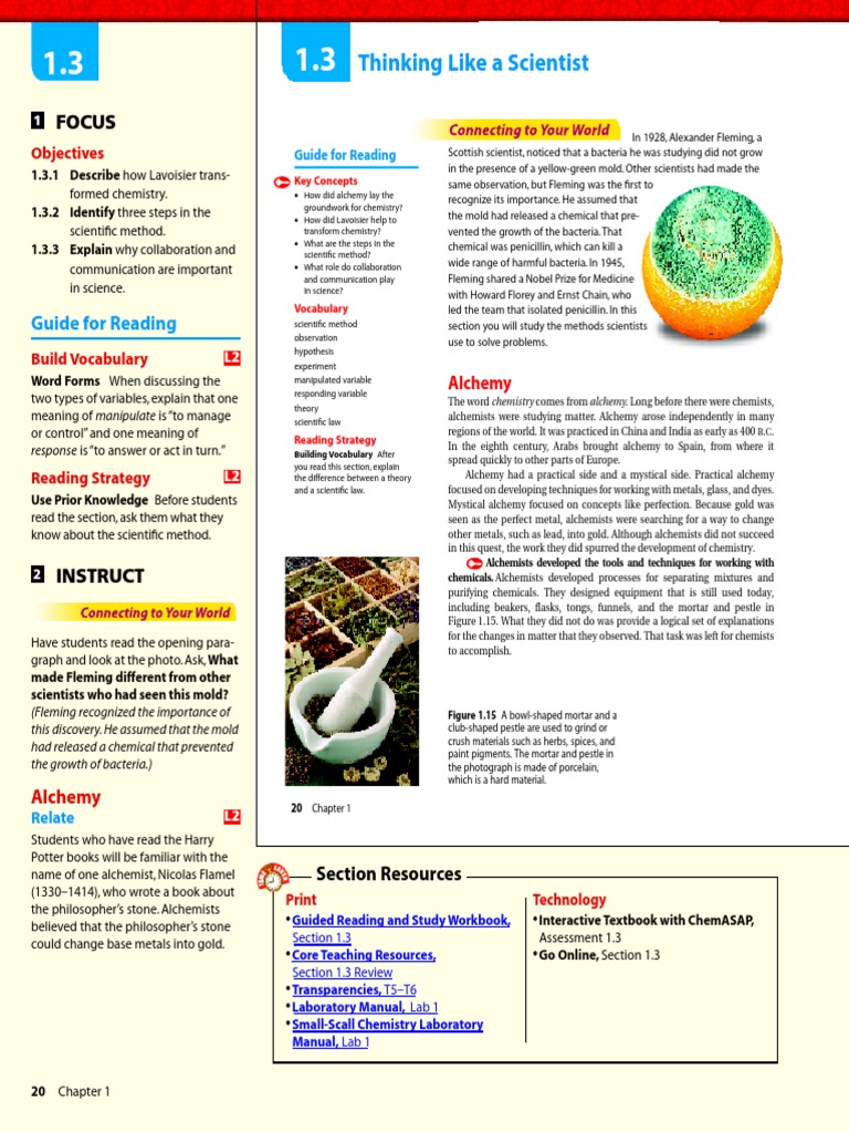 Prentice Hall Chemistry Teachers Edition Chapter 1-3 | PDF | Experiment ...