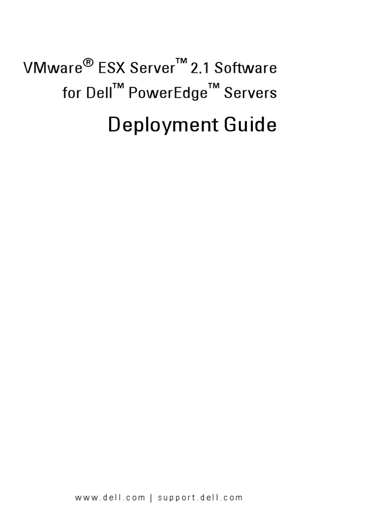 Deployment Guide: Vmware Esx Server 2.1 Software For Dell Poweredge Servers | PDF | V Mware ...