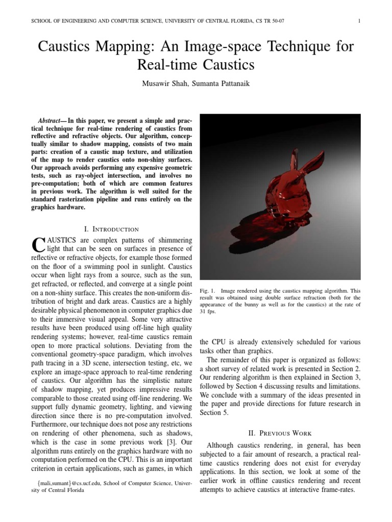Caustics Mapping: An Image-Space Technique For Real-Time Caustics | PDF | Rendering (Computer ...