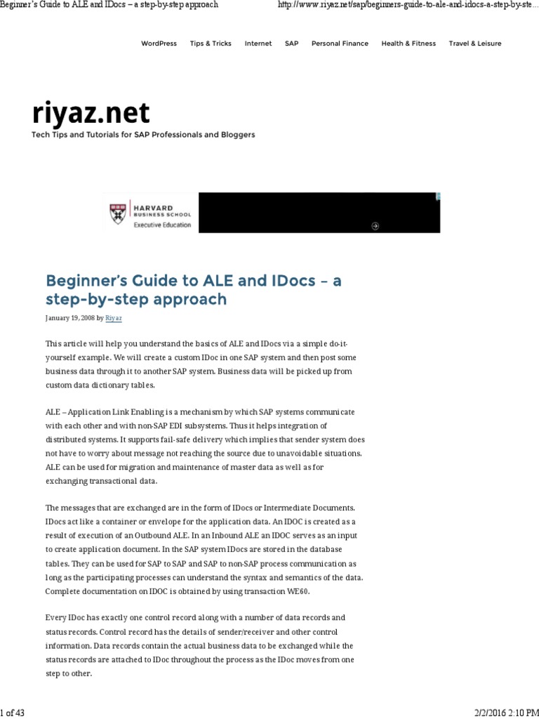Beginner S Guide To ALE and IDocs A Step by Step Approach001 PDF | PDF | Electronic Data ...