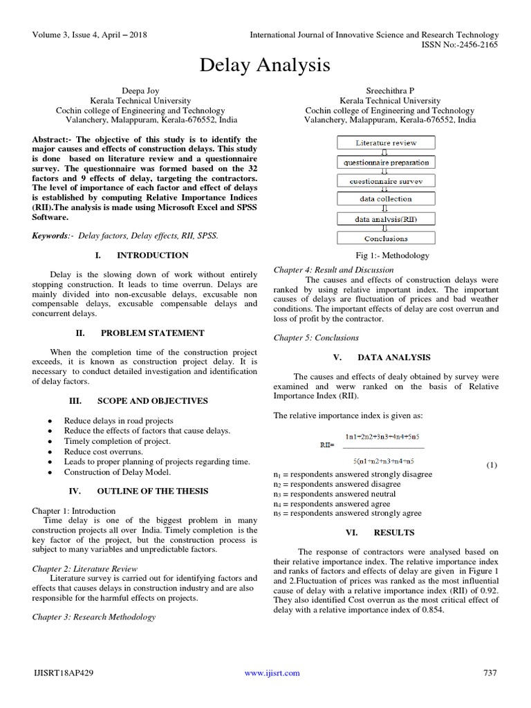 Delay Analysis Regression Analysis Survey Methodology Free 30 Day