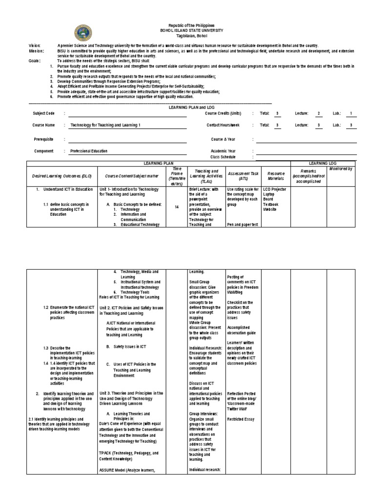Educ 4 Learning Plan Ttl1 1 Pdf Educational Technology
