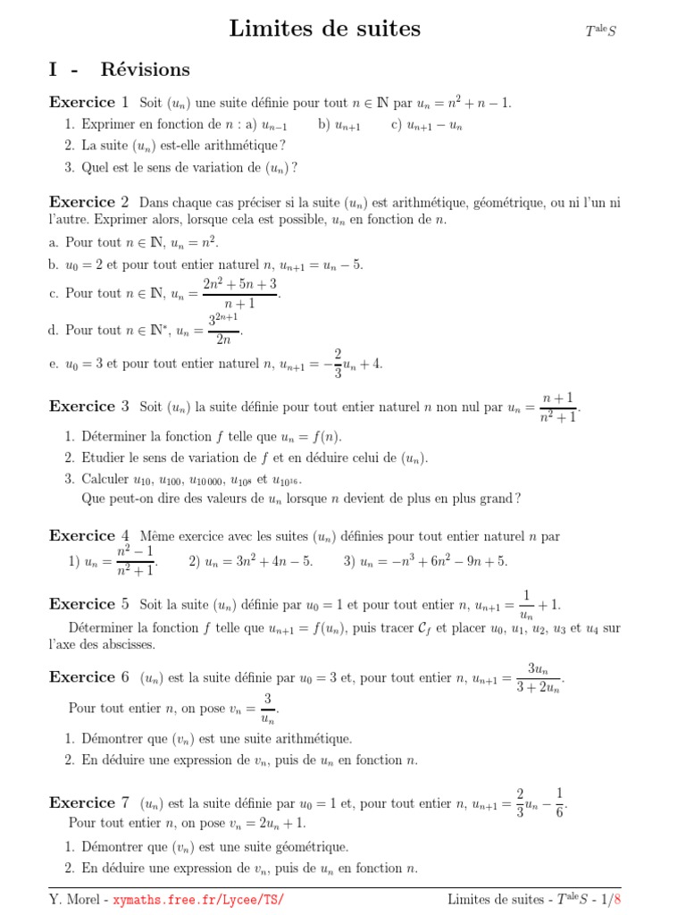 Cours Suites | PDF | Séquence | Limite (mathématiques)