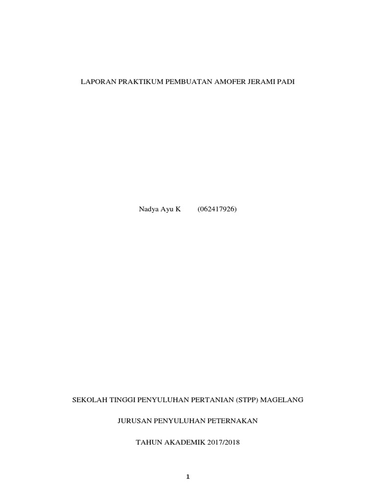 Laporan Amofer | PDF