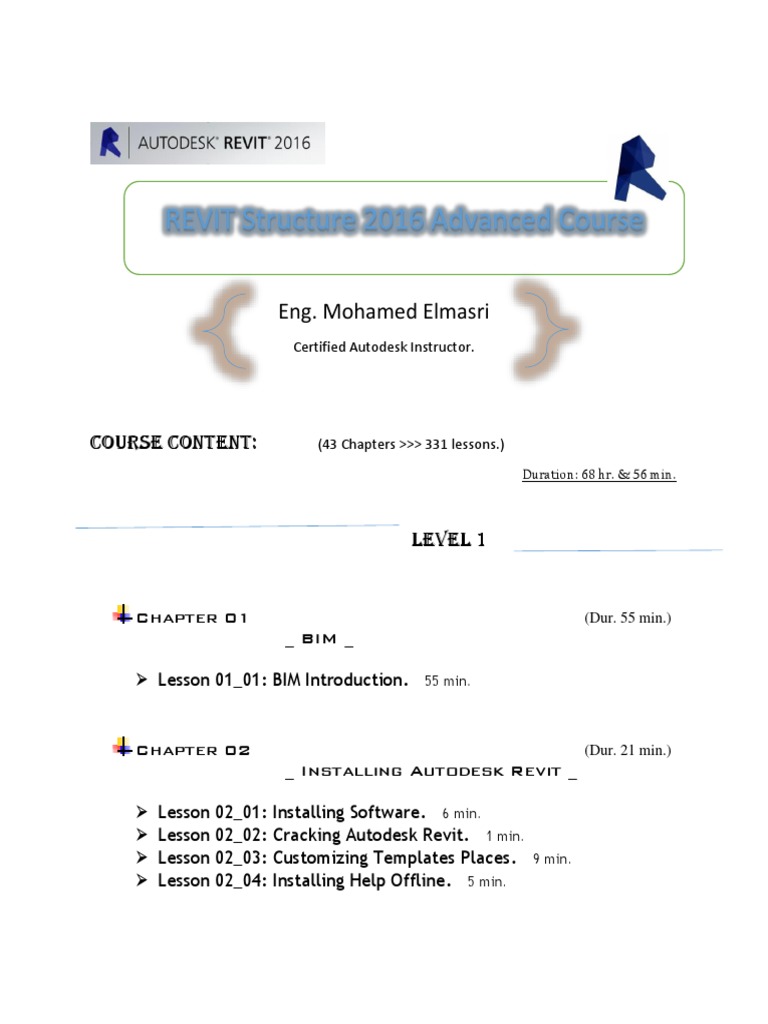 Advanced Course Content For Revit Structure | Download Free PDF ...