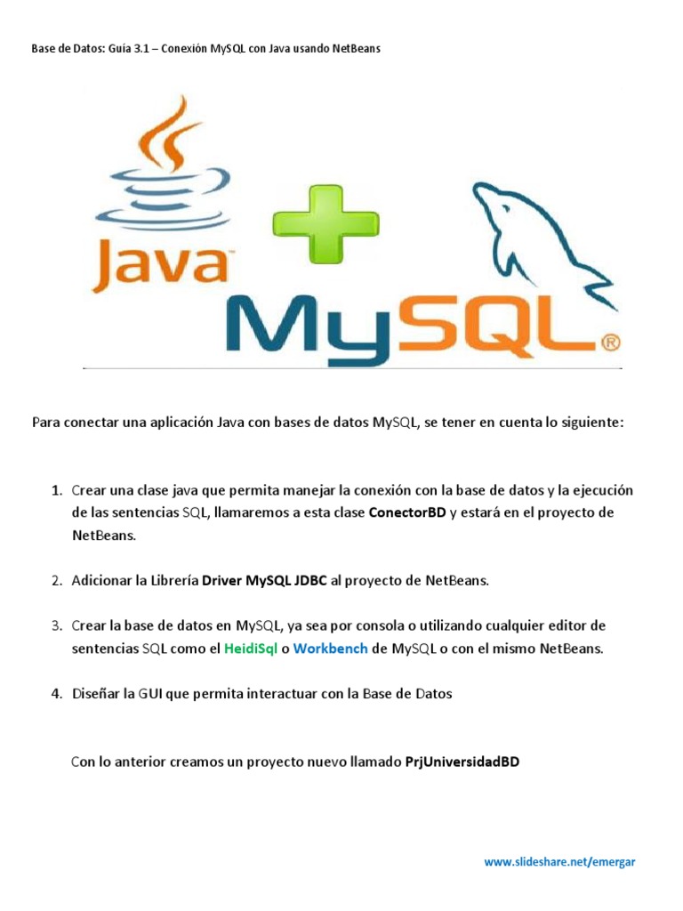 Conexión MySQL-Java en NetBeans | PDF | Frijoles Netos | Aplicaciones y ...