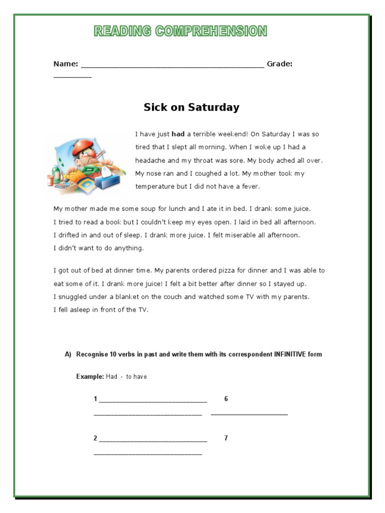 Reading Comprehension 4 Grade | PDF