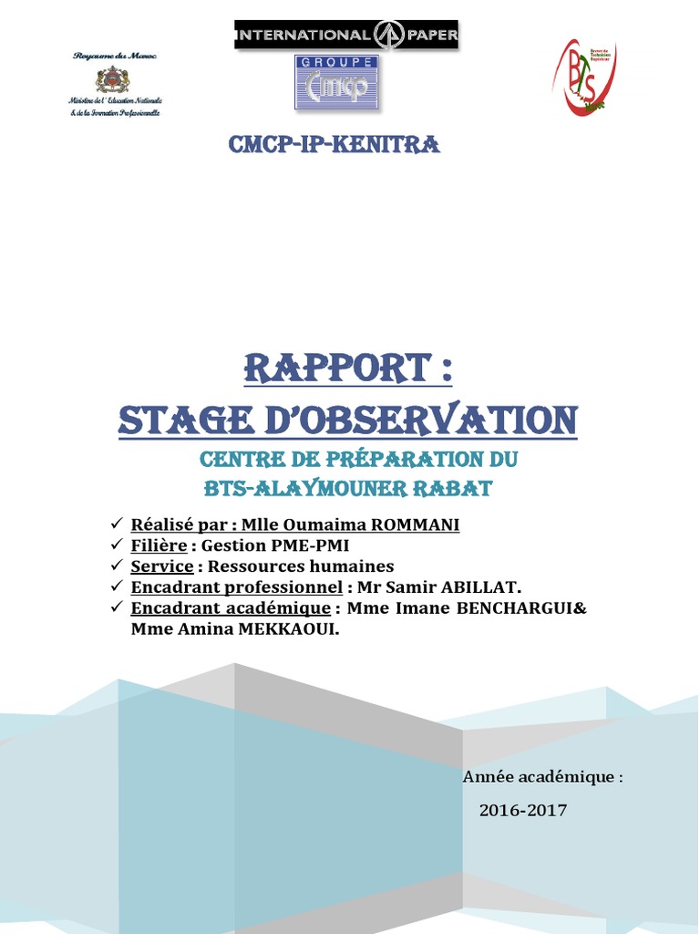 Rapport de Stage | PDF | Gestion des ressources humaines | Management de la qualité