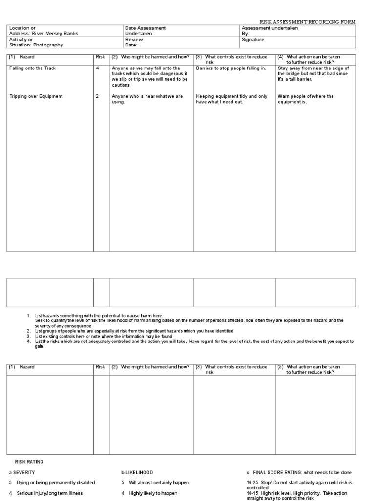 Risk Assessment Railway | Hazards | Risk