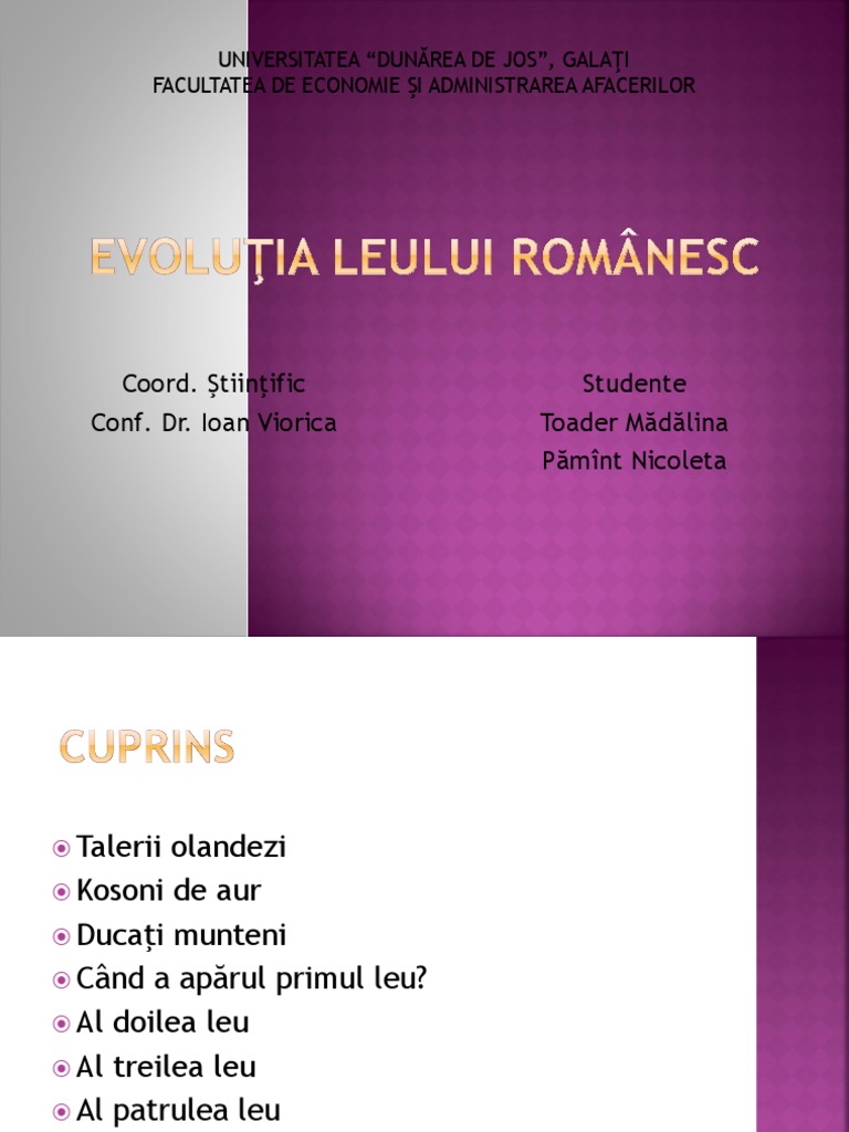 Evolutia Leului Romanesc | PDF