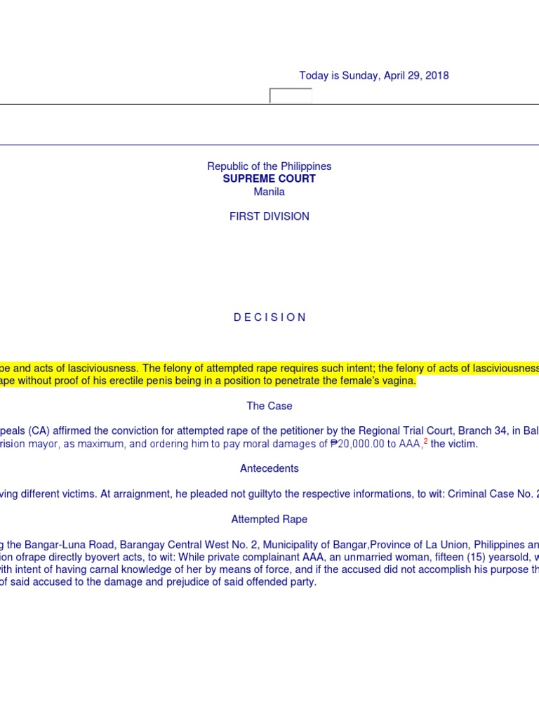 Jurisprudence Attempted Rape | PDF | Crime & Violence | Crime Thriller Jurisprudence Attempted Rape | PDF | Crime & Violence | Crime Thriller