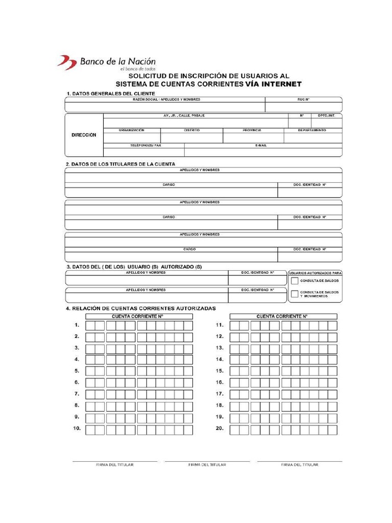 Solicitud Inscripcion Cta Cte Internet | PDF
