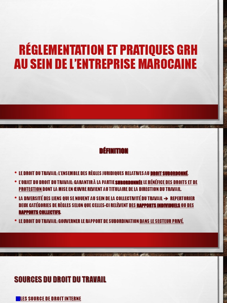 Réglementation Et Pratiques GRH Au Sein de | PDF | Éthique juridique | Droit des affaires