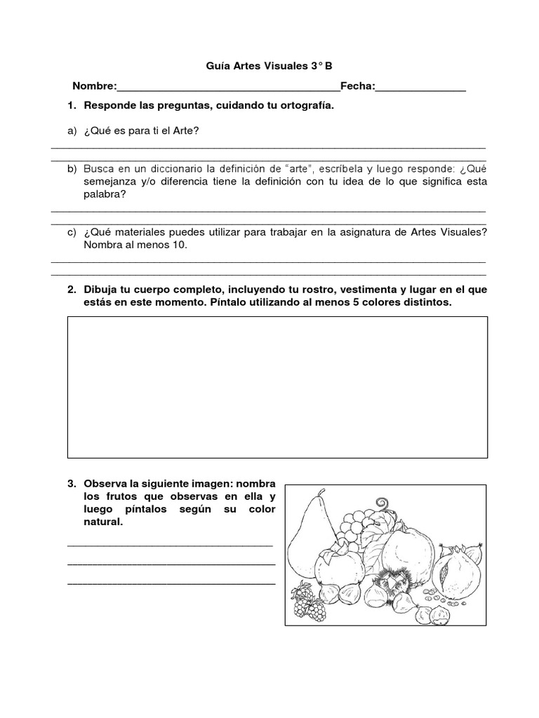 Guía Artes Visuales 3° Básico | PDF