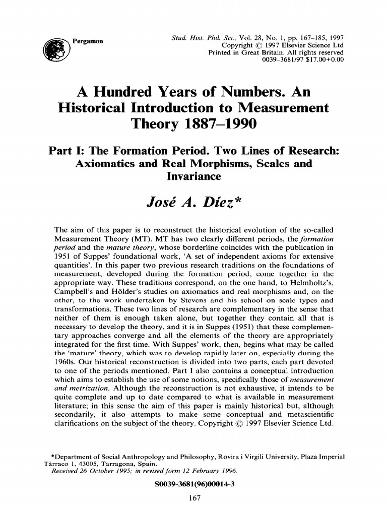 A Hundred Years of Numbers. An Historical Introduction To Measurement ...
