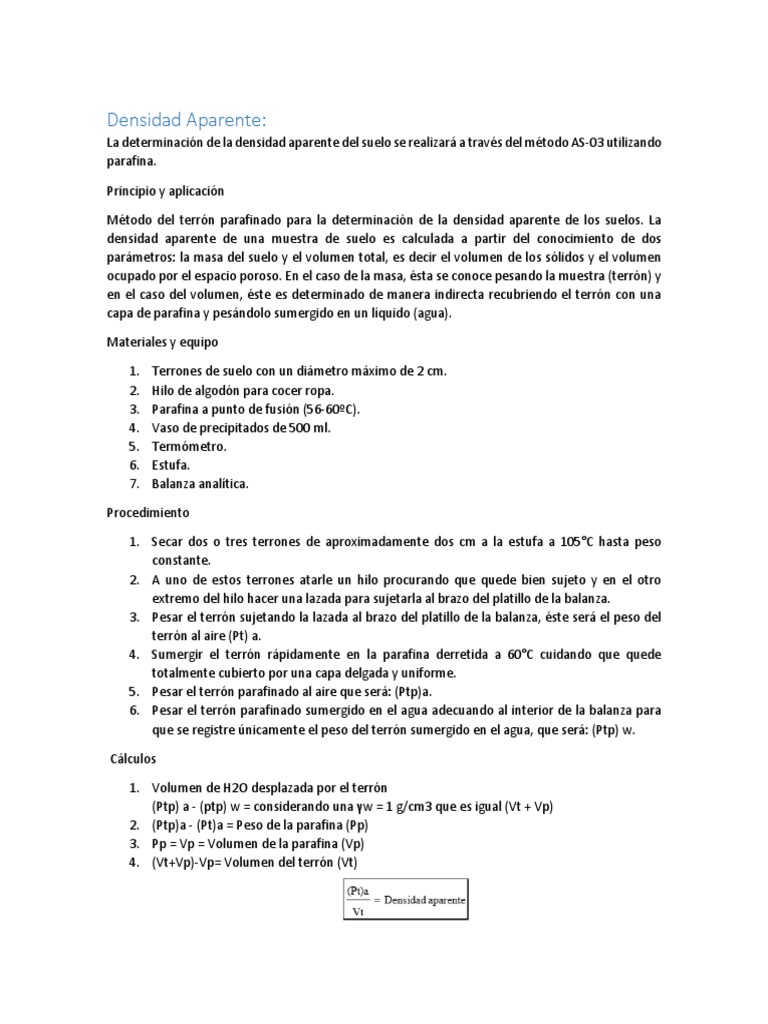 Densidad Aparente y Densidad Relativa | PDF | Densidad | Agua
