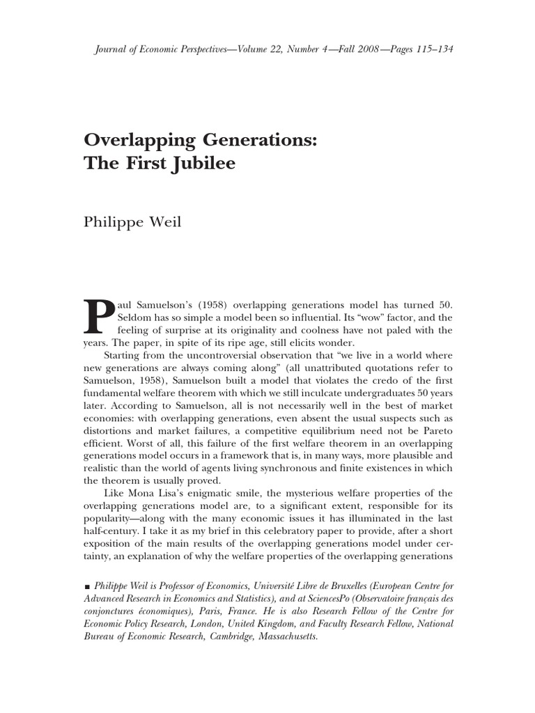 Overlapping Generations Model at 50 | PDF | Pareto Efficiency | Money