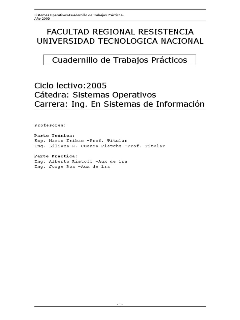 TrabajosPracticos Sistema Operativo | PDF | Caché (Computación ...