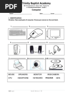 Parts of Computer Identification Worksheet | PDF | Games & Activities