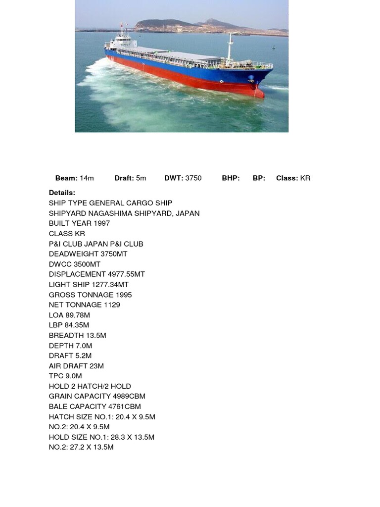 General Cargo Ship Specifications | PDF | Business | History
