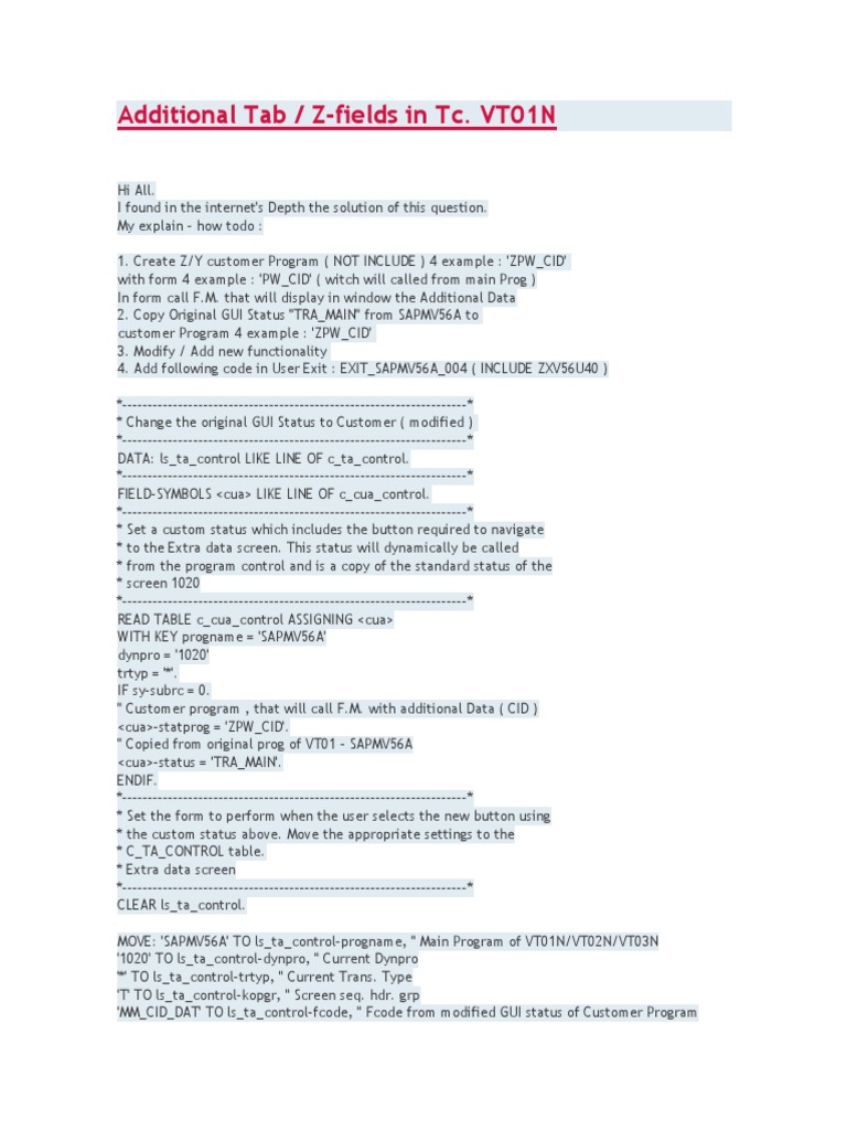 VT01N Custom Tab Implementation Guide | PDF | Graphical User Interfaces ...