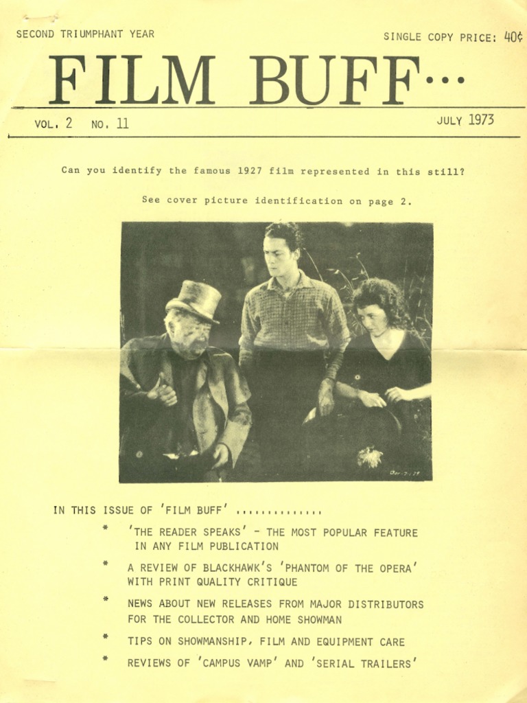 Film Buff Volume 2 Number 11 July 1973 | PDF | Leisure