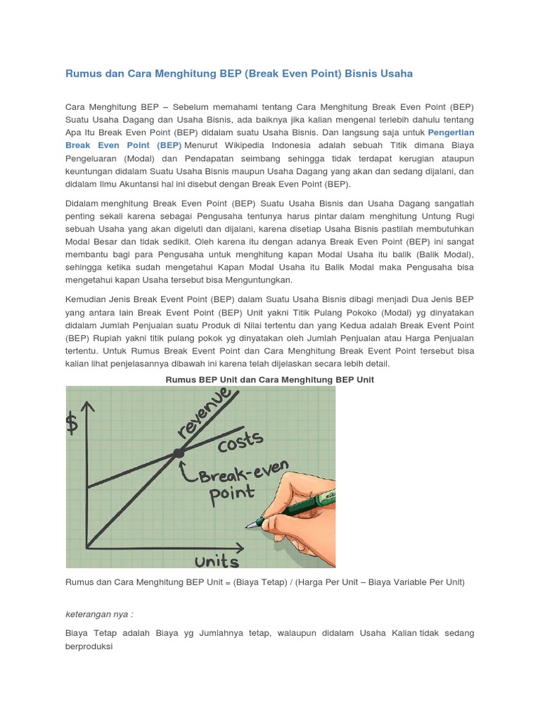Rumus Dan Cara Menghitung BEP | PDF