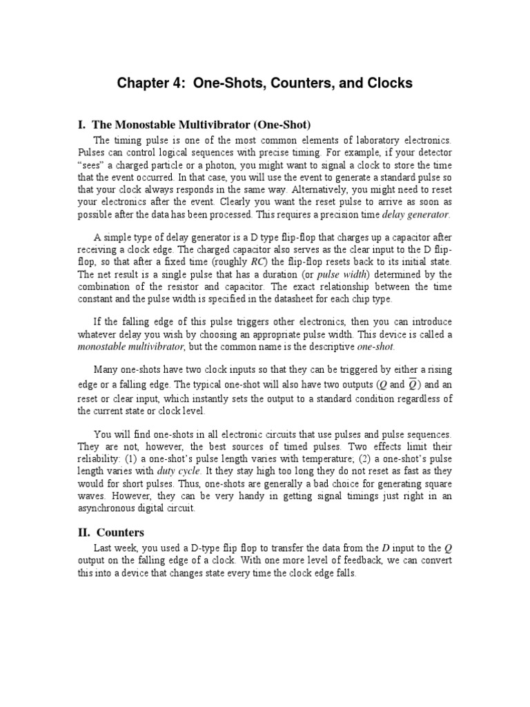 Chapter 4: One-Shots, Counters, and Clocks: I. The Monostable ...