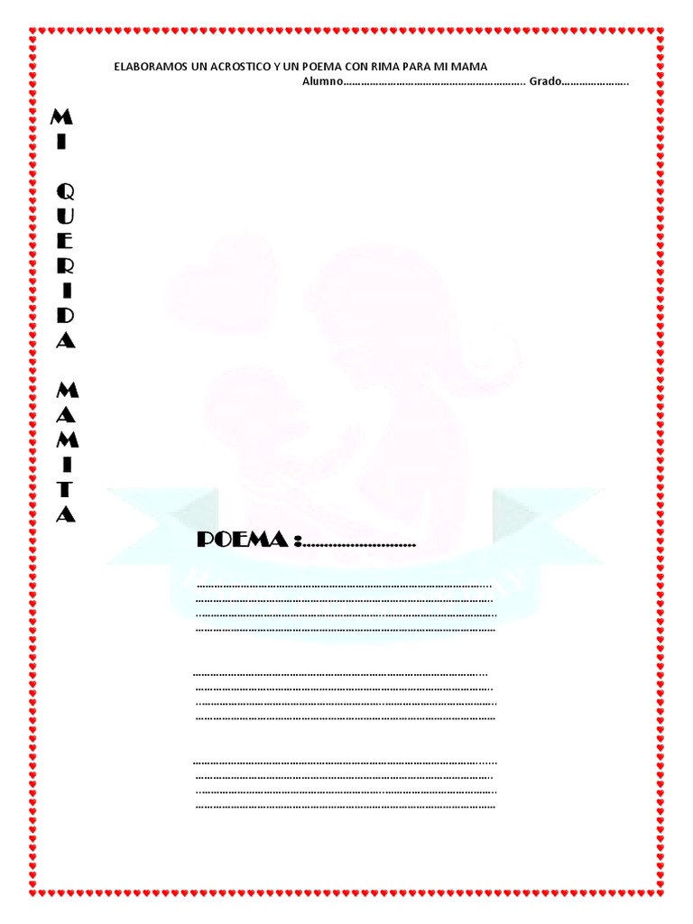 Elaboramos Un Acrostico y Un Poema Con Rima para Mi Mama | PDF